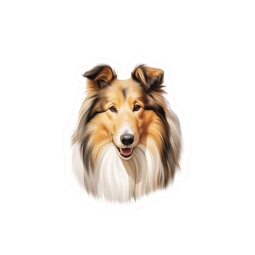 Rough Collie Sticker | Dog Car Decal | Pet Laptop Sticker | Window ...