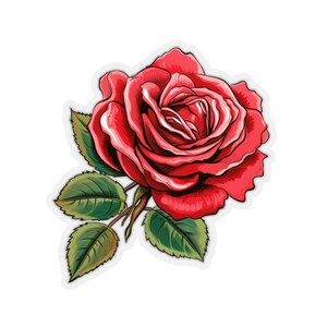 Rose Sticker - Kiss-cut Rose Decal - Etsy