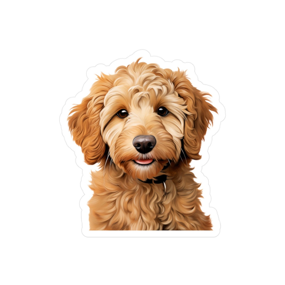 Goldendoodle Sticker - Vinyl Dog Decals - Pet Car Decals - Dog Laptop ...