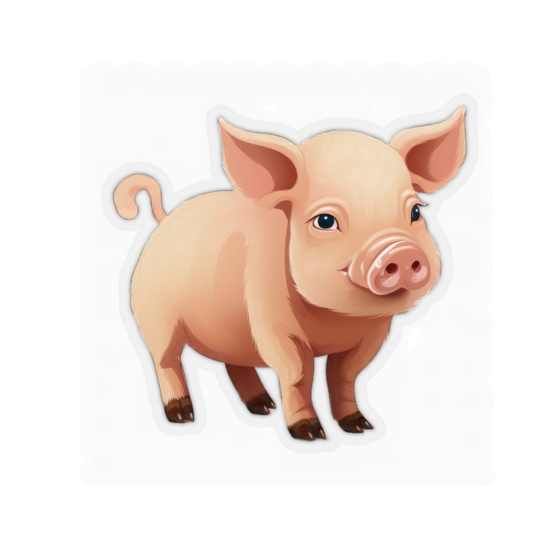 Pig Sticker - Kiss-cut Animal Decal - Etsy
