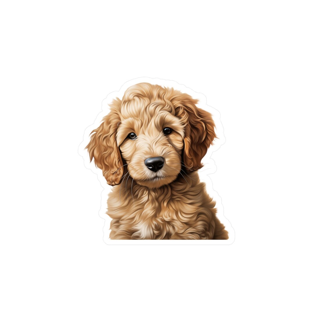 Goldendoodle Sticker - Vinyl Dog Decals - Pet Car Decals - Dog Laptop ...