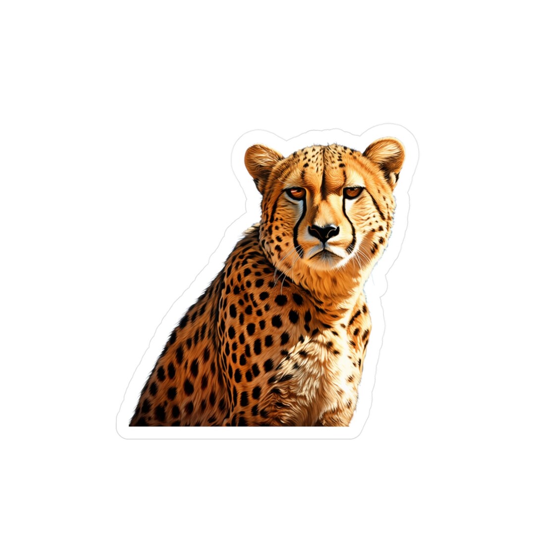 Cheetah Sticker | Vinyl Animal Decals | Laptop Sticker | Computer Decal ...