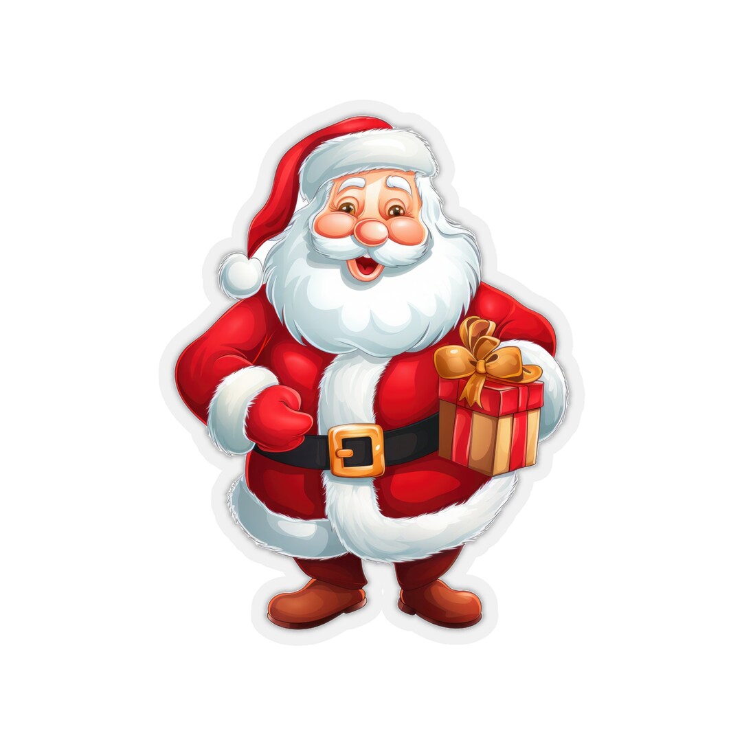 Christmas Santa Sticker | Santa Decal | Laptop Sticker | Indoor Use - Etsy