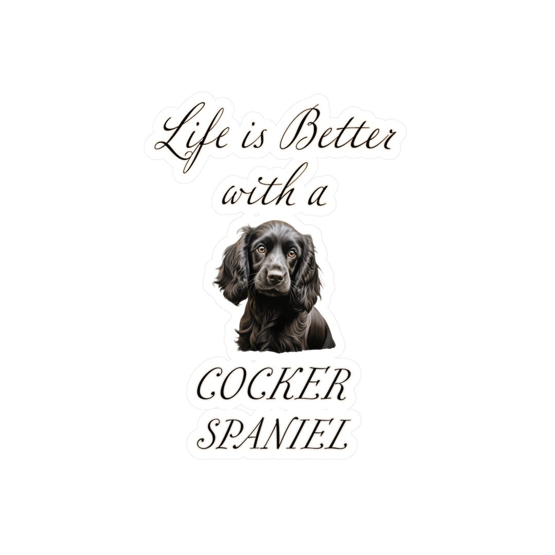 Black Cocker Spaniel Sticker | Dog Laptop Sticker | Pet Car Decal ...
