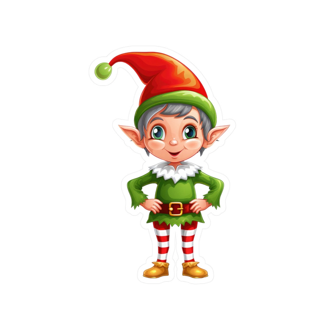 Christmas Elf Sticker - Kiss-cut Vinyl Decals - Etsy