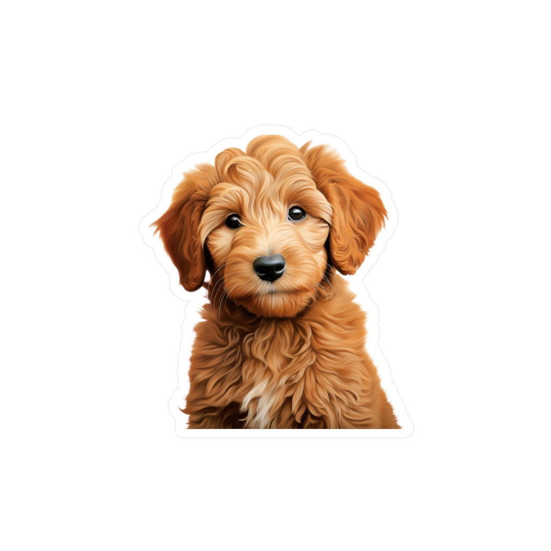 Goldendoodle Sticker - Vinyl Dog Decals - Pet Car Decals - Dog Laptop ...