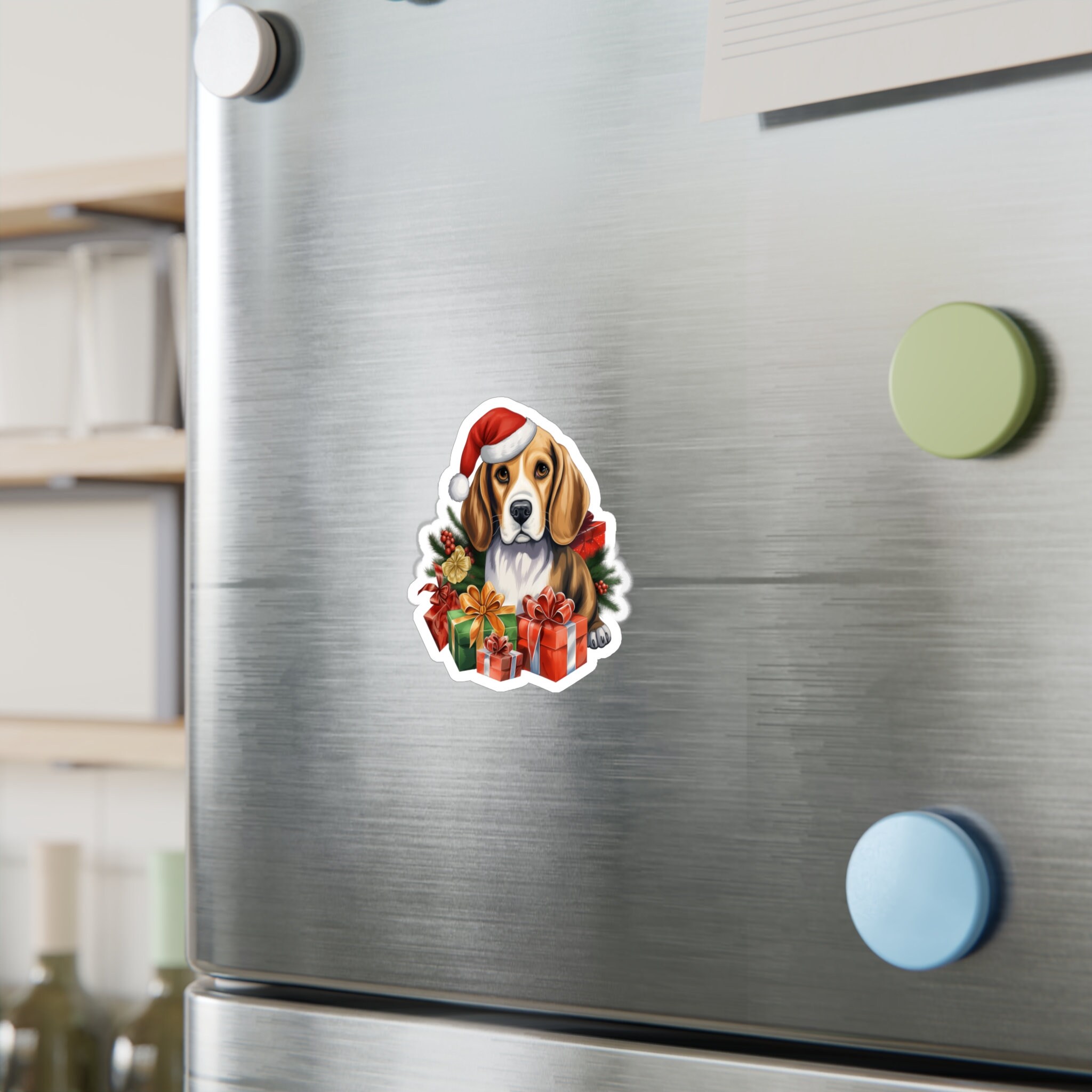 Beagle Christmas Sticker - Vinyl Dog Decals - Etsy