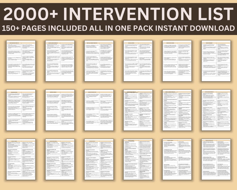 MEGA BUNDLE: ALL Therapy Interventions | Counseling Interventions ...