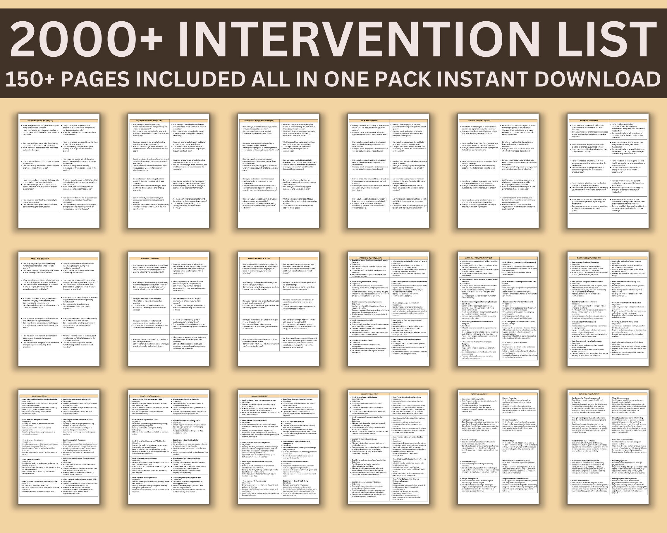 MEGA BUNDLE: ALL Therapy Interventions | Counseling Interventions ...