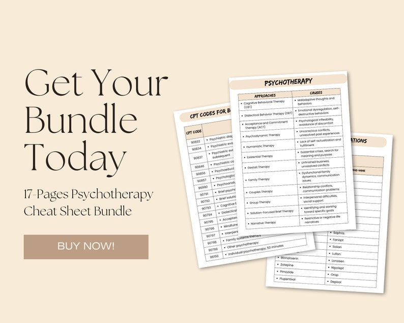 Psychotherapy Cheat Sheets: Clinical Terms, Mental Health Assessment ...