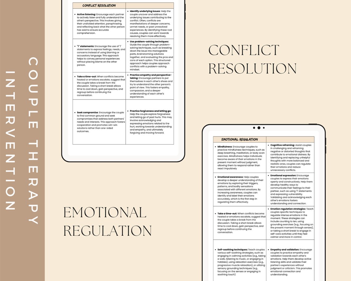 Couples Therapy Interventions: Therapist Cheat Sheets (printable) - Etsy