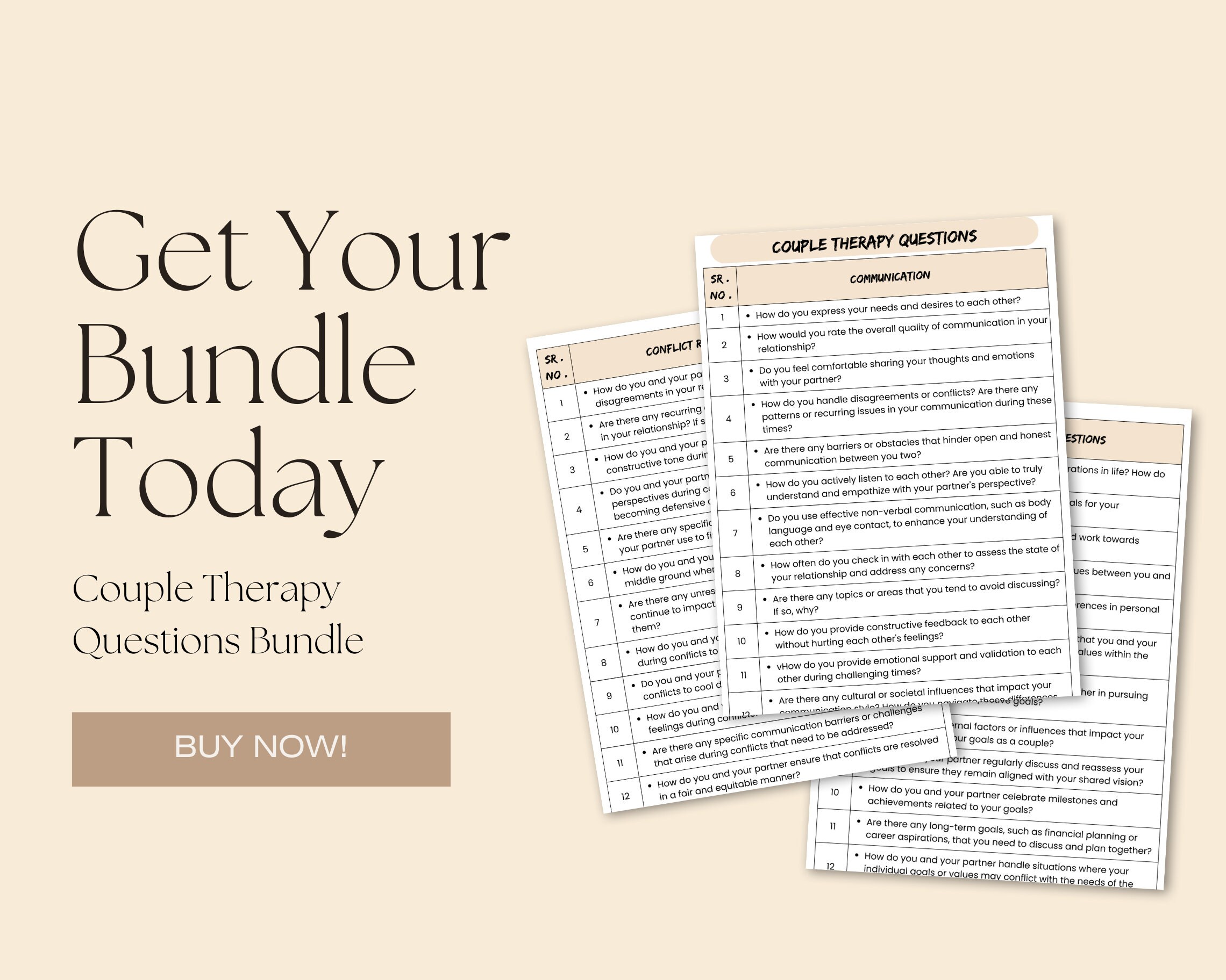 Couples Therapy Questions: Relationship Counseling Reference Sheet ...