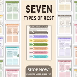 Self-care Workbook: 7 Types of Rest for Mental Wellbeing (digital ...