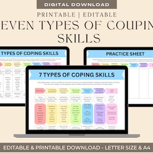 7 Types of Coping Skills Education Handout and Worksheet for ...