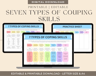 7 Types of Coping Skills Education Handout and Worksheet for ...