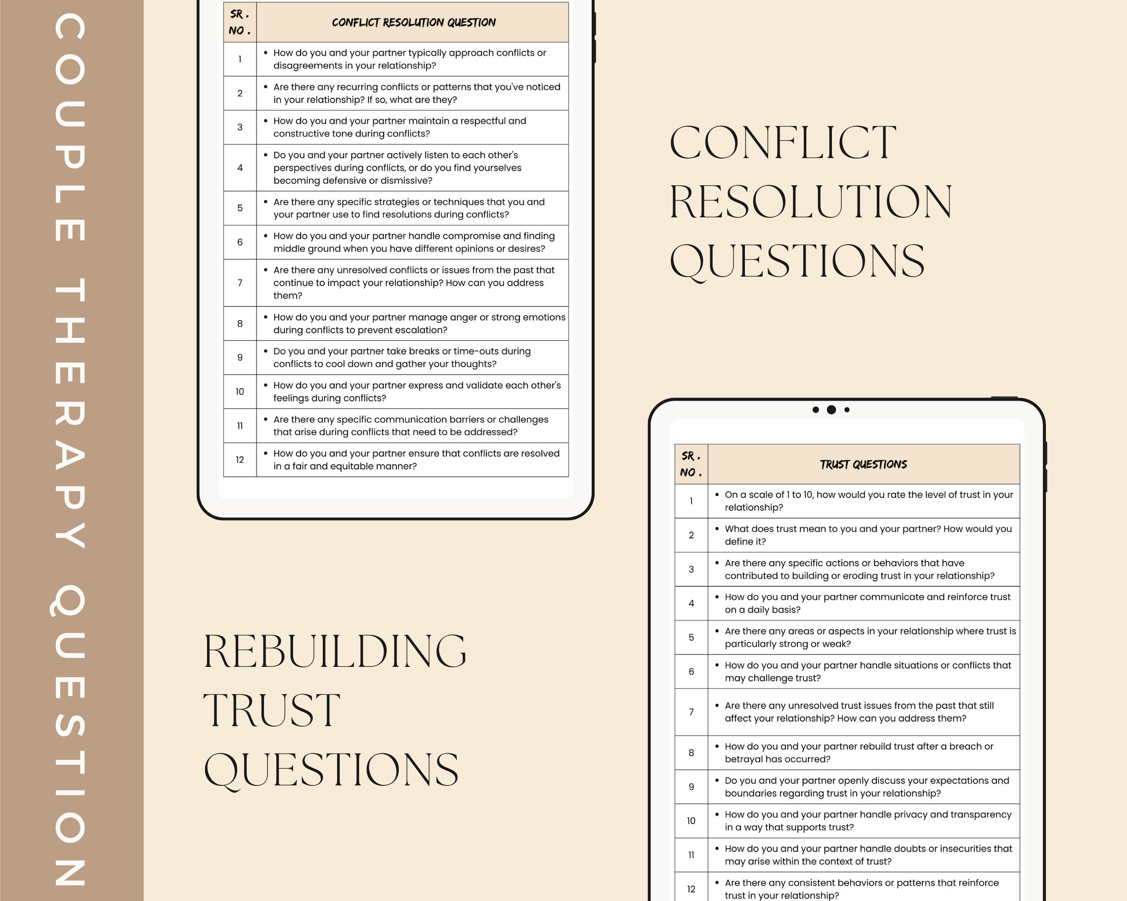 Couples Therapy Questions: Relationship Counseling Reference Sheet ...