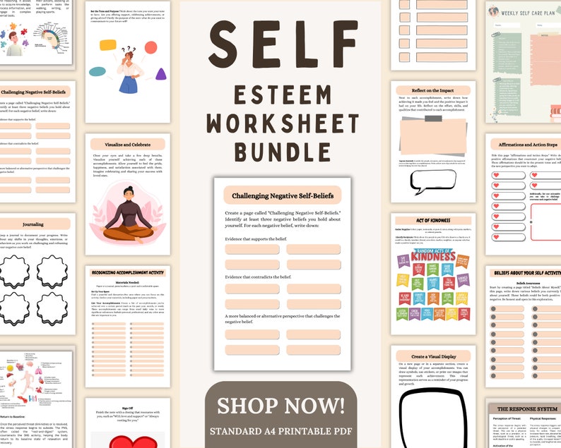 Self Esteem Worksheets, Therapy Worksheets, Therapy Resources ...
