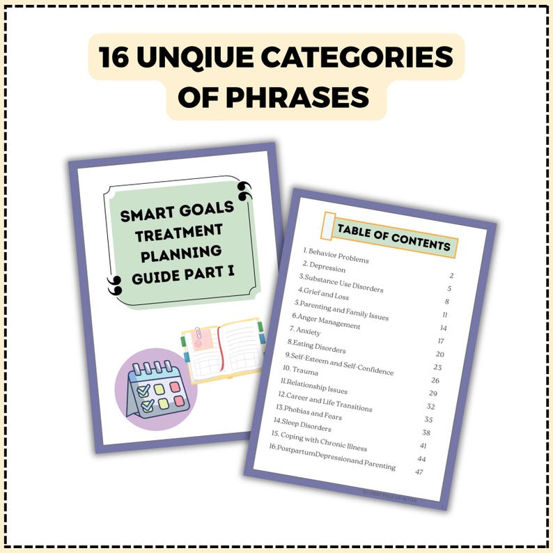 SMART Goals Therapy Planner | Mental Health Workbook (printable ...