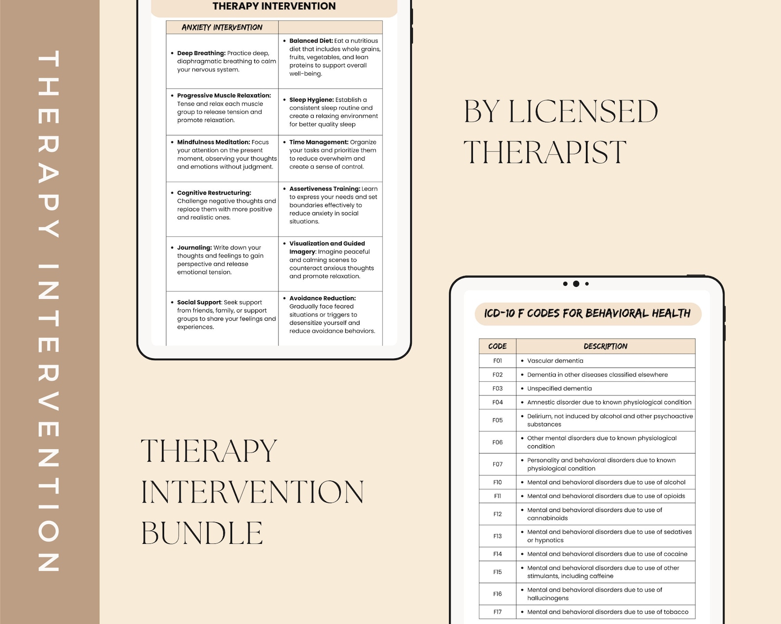 Therapeutic Interventions List: Therapist Cheat Sheets (digital Download) - Etsy