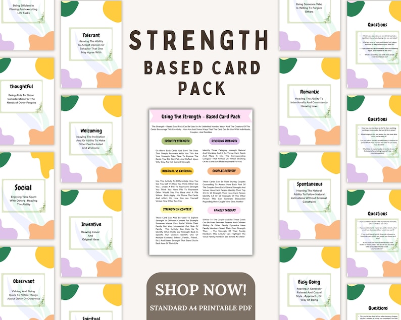 The Strengths Based Card Pack for Self-esteem and Mental Health Support ...