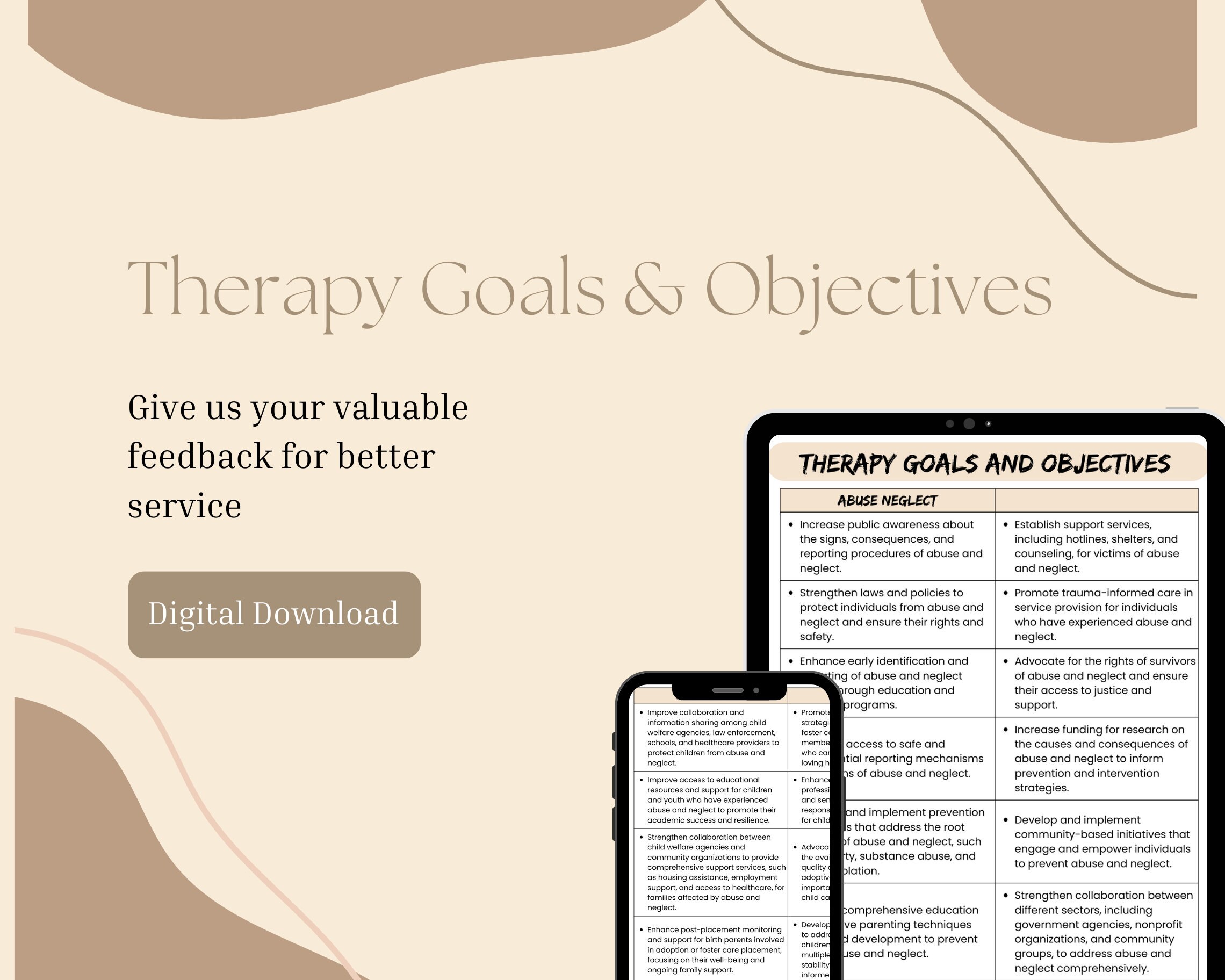 Therapy Goals and Objectives Bundle, Clinical Therapy Notes, Therapist ...