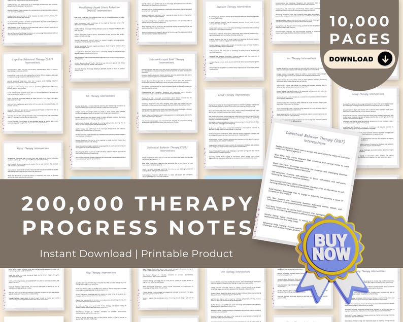 Therapy Progress Notes MEGA BUNDLE | Therapy, Note, Therapist ...