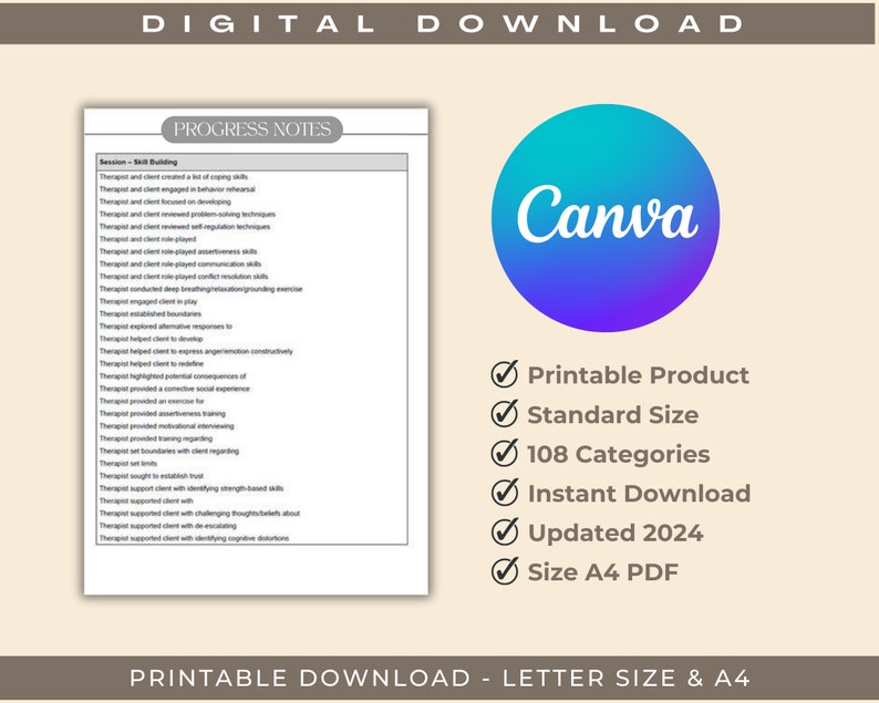 MEGA BUNDLE: ALL Therapy Progress Note Statements | Therapy Progress ...
