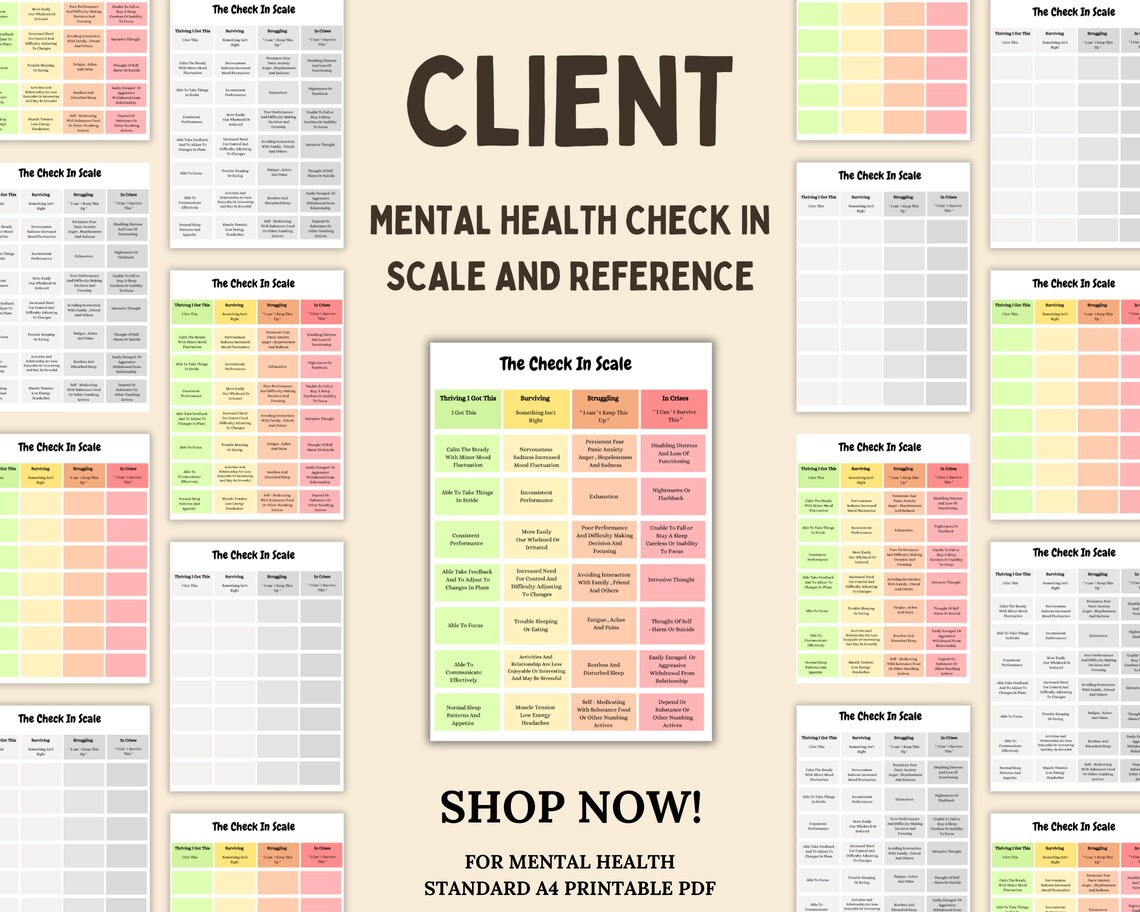 Client Mental Health Check-in Scale: Therapist Tool (digital Download ...