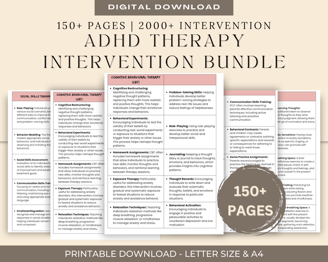 Therapeutic Interventions List: Therapy Cheat Sheets (digital Download ...