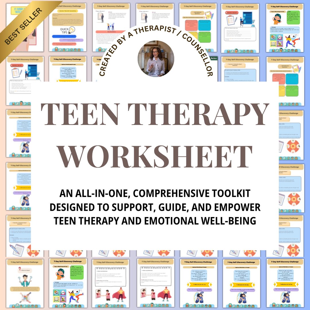Teen Therapy Worksheet Bundle: CBT, DBT Coping Skills (digital Download ...