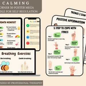 Calming Corner Poster Bundle: Kids Emotions, Self Regulation (digital ...