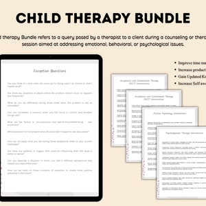 Child Therapy Bundle, Therapy Questions, Therapy Goals and Objectives ...
