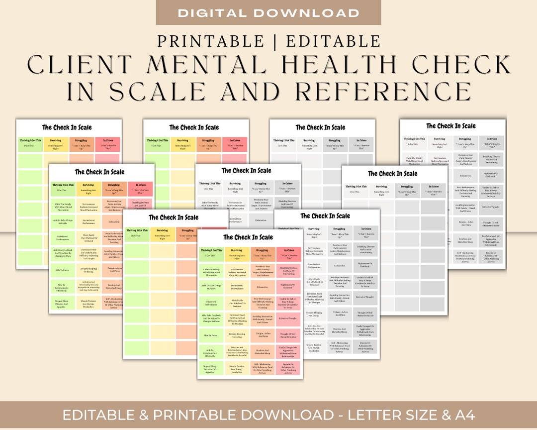 Client Mental Health Check in Scale and Reference | Identifying States ...