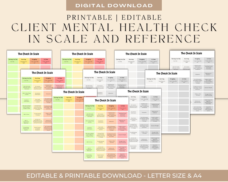 Client Mental Health Check in Scale and Reference | Identifying States ...