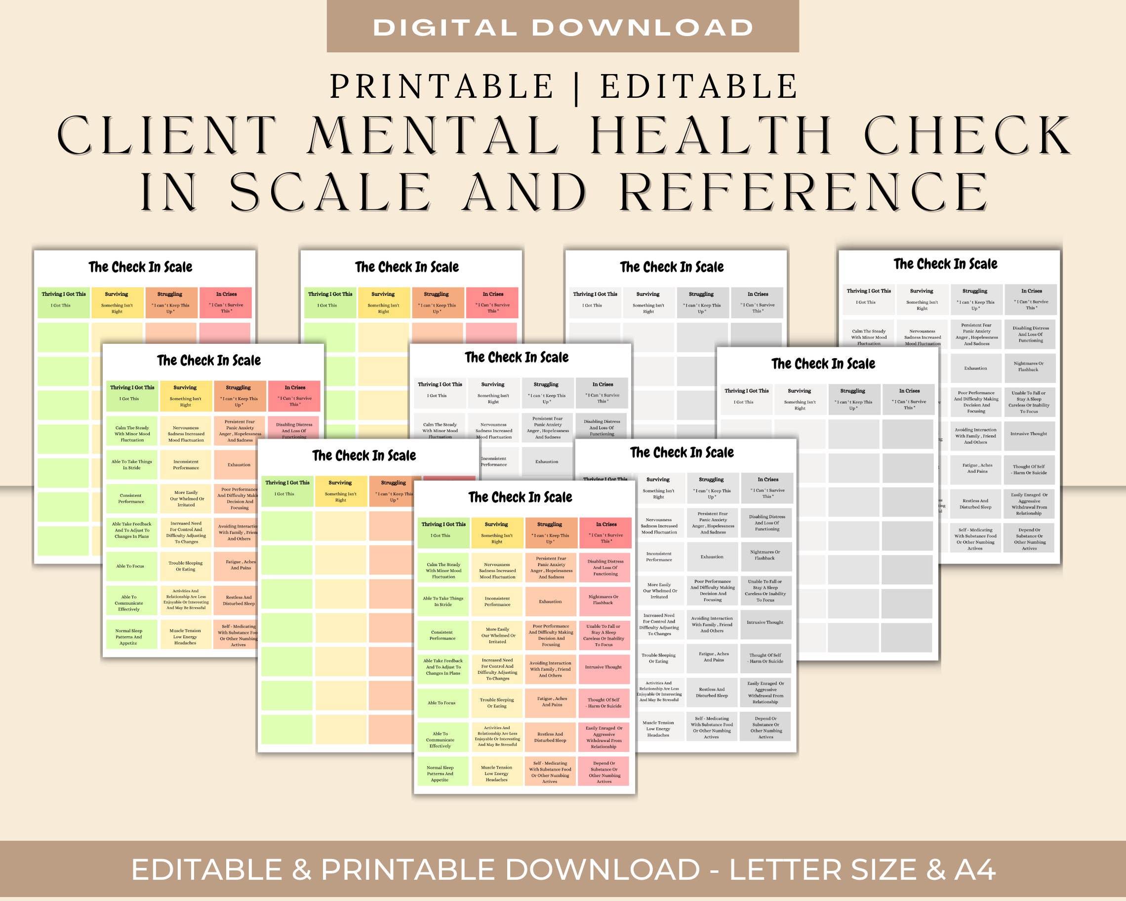 Client Mental Health Check in Scale and Reference | Identifying States ...