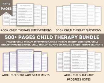 Child Therapy Bundle, Therapy Questions, Therapy Goals and Objectives ...