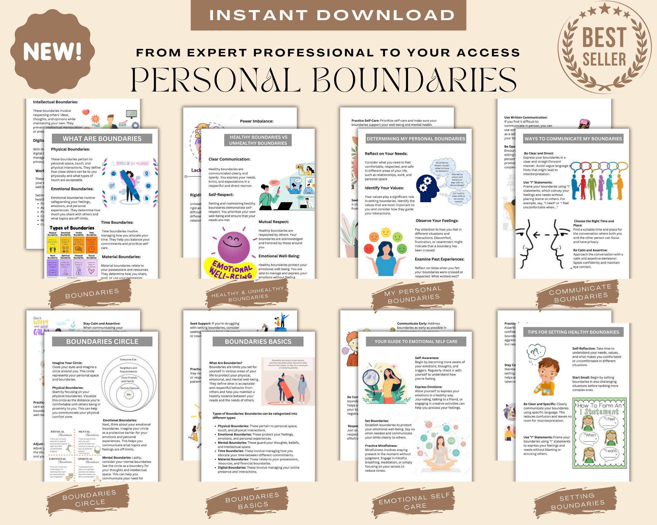 Personal Boundary Worksheets, Therapy Worksheets, Personal Space ...