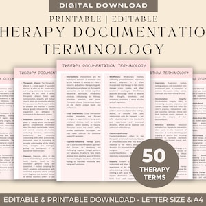 Therapy Notes, Therapy Terminologies, Therapy Documentation, Therapist ...