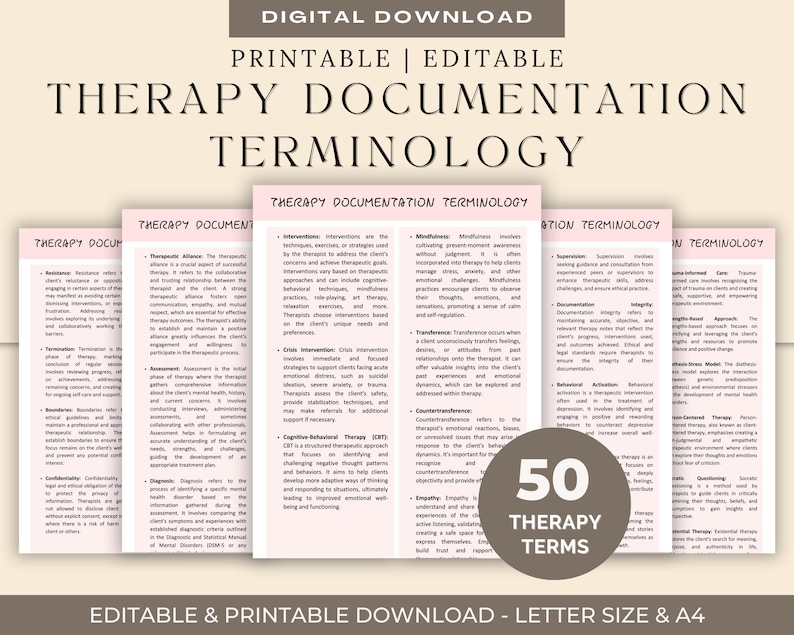Therapy Notes, Therapy Terminologies, Therapy Documentation, Therapist ...