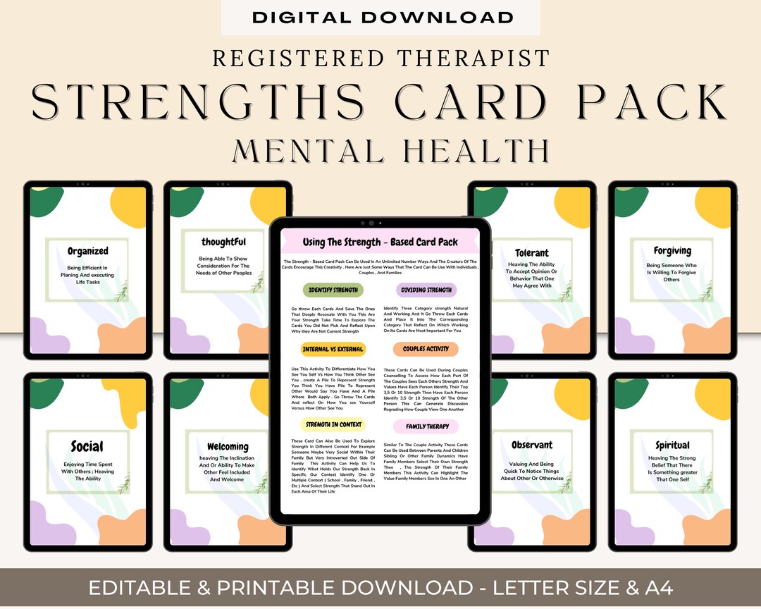 The Strengths Based Card Pack for Self-esteem and Mental Health Support ...