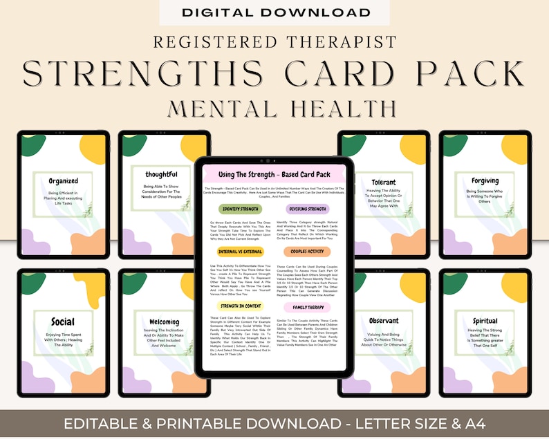 The Strengths Based Card Pack for Self-esteem and Mental Health Support ...