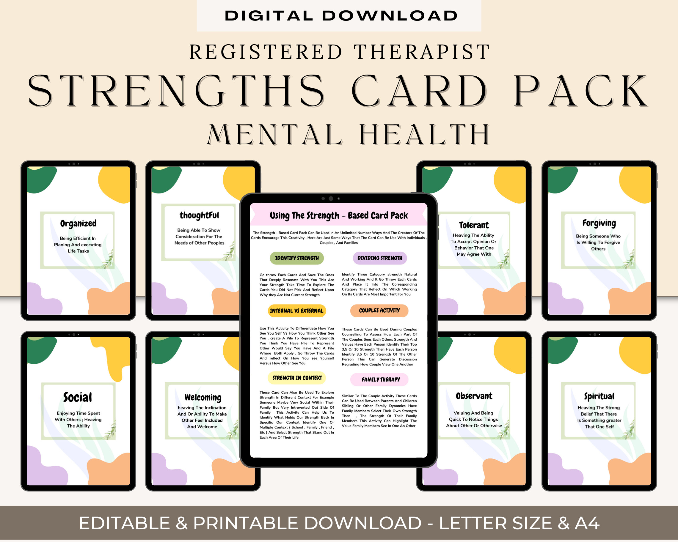 The Strengths Based Card Pack for Self-esteem and Mental Health Support ...