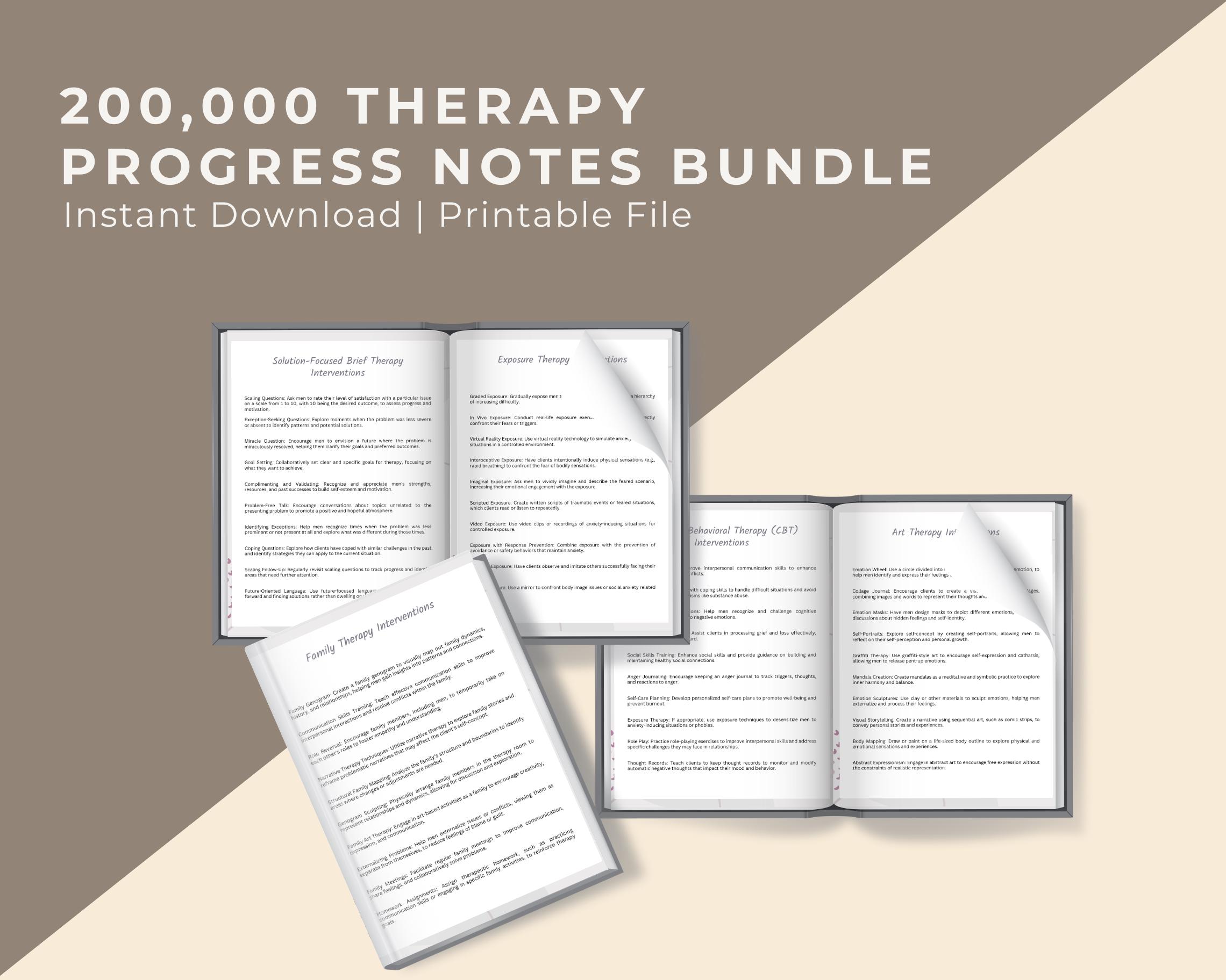 Therapy Progress Notes MEGA BUNDLE Therapy, Note, Therapist, Counselor ...