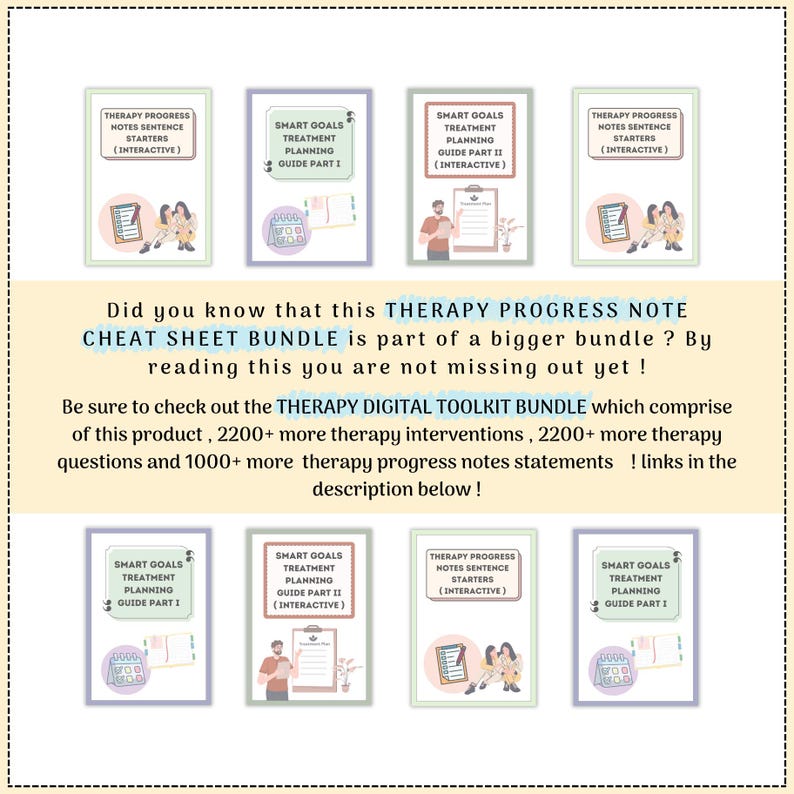Therapy Progress Notes Phrases - Mental Health Documentation (printable ...