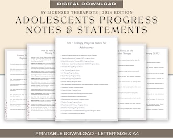 Child Therapy Progress Note Statements, Therapy Progress Notes ...