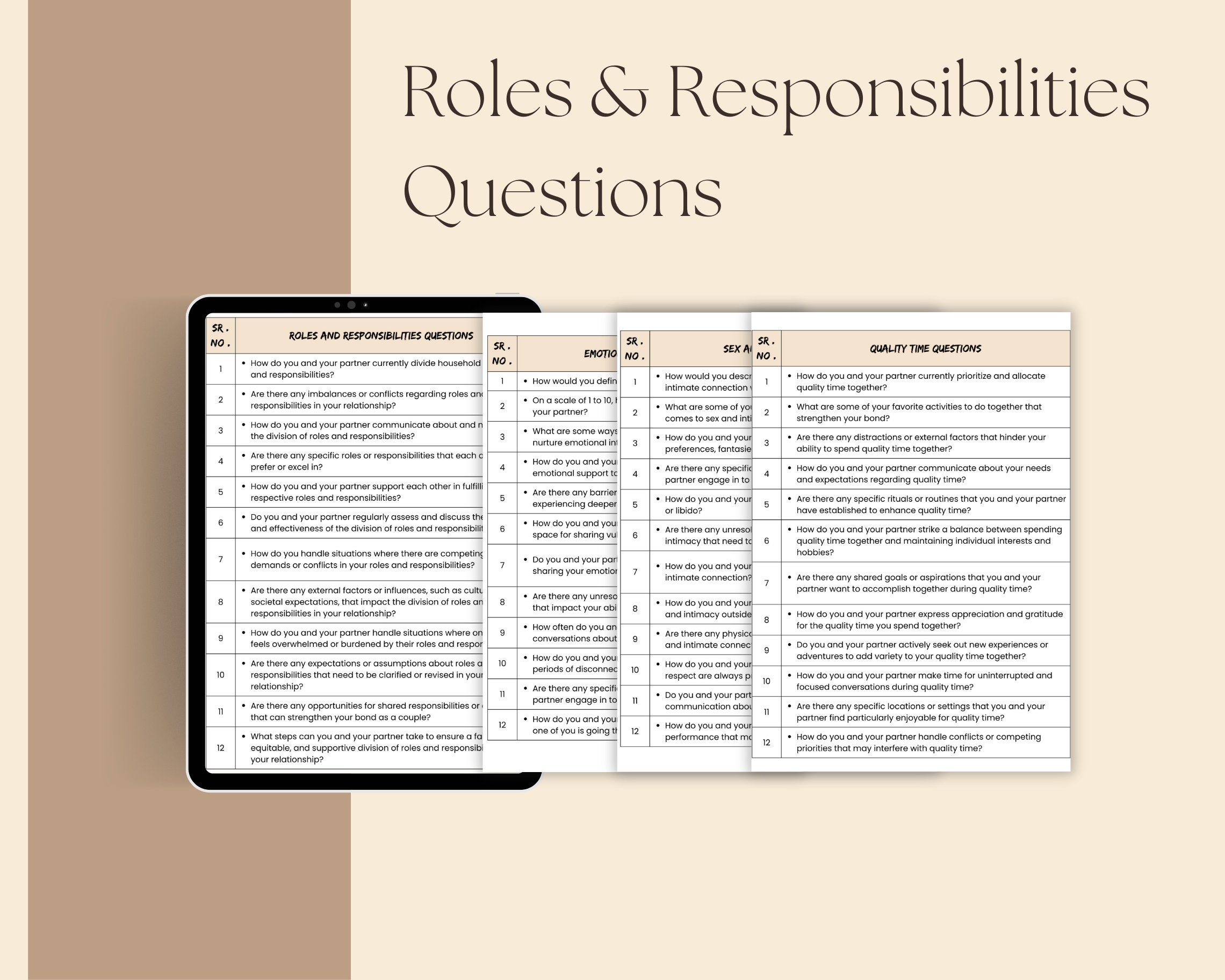 Couples Therapy Questions: Relationship Counseling Reference Sheet ...