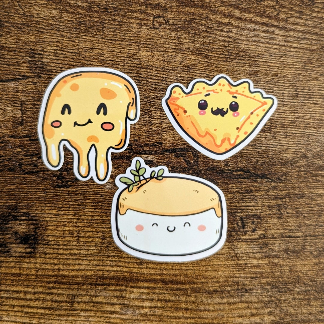Cheese Sticker Pack of 3 | Big Melt, Camembert and Nacho Man Vinyl ...