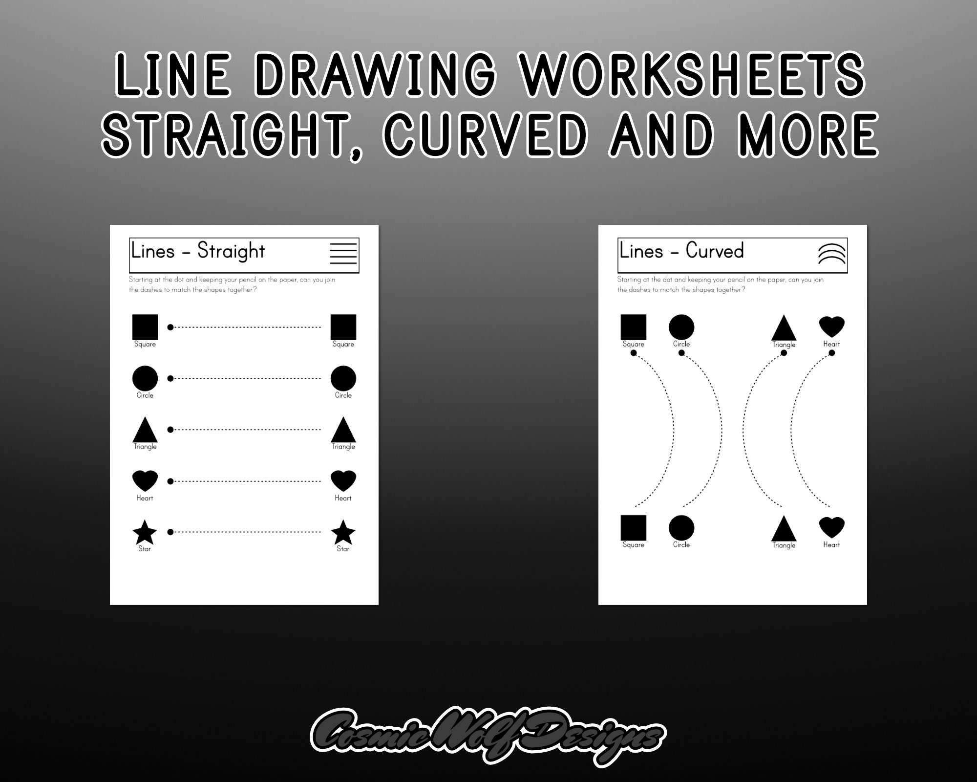 Line Drawing Worksheets Straight, Curved and More. Preschool Worksheet ...