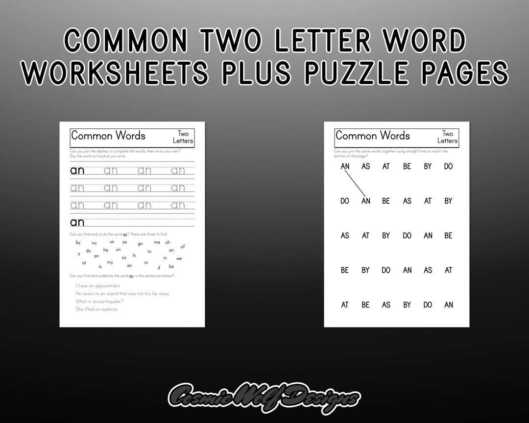 Common Two Letter Word Worksheets. Word Worksheet. Letter Tracing ...