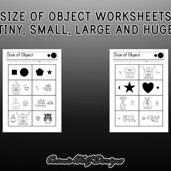Big Small Worksheets - Etsy